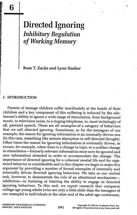 Pdf Inhibitory Processes In Attention Memory And Language