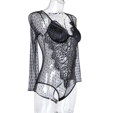 Лидер продаж сетчатый кружевной комбинезон женский костюм прозрачный сексуальный комбинезон с