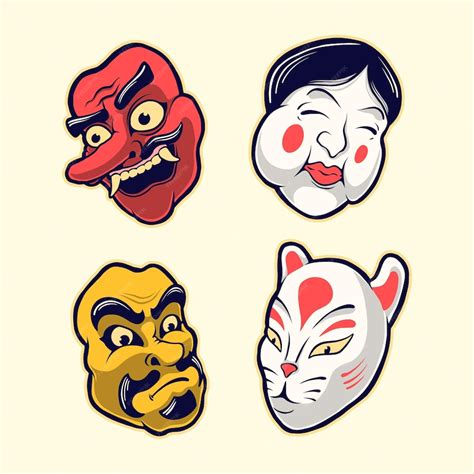 Premium Vector Japanese Yokai Mask Vector Art