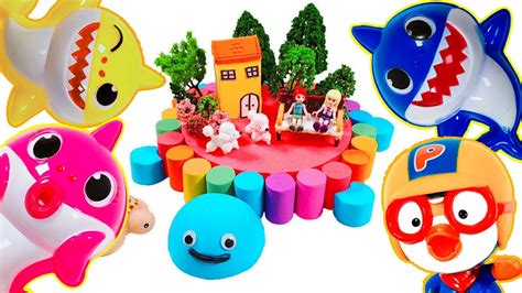 핑크퐁 상어가족 아기상어 키네틱 샌드로 거북이집 만들기 Youtube