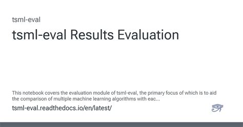 Tsml Eval Results Evaluation Tsml Eval 0 6 0 Documentation