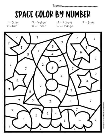 Space Preschool Worksheets Theme Color Number Kindergarten Activities