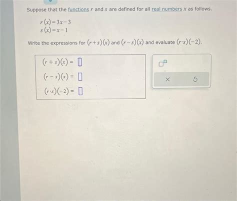 Solved Suppose That The Functions R And S Are Defined For Chegg