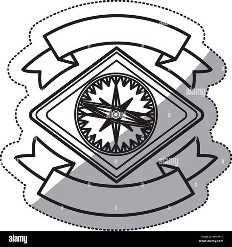 Compass Icon Instrument Tool Navigation Location And Object Theme Isolated Design Vector