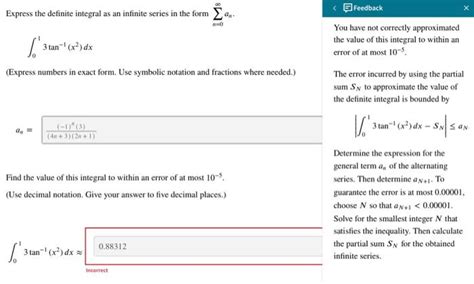 Solved Express The Definite Integral As An Infinite Series