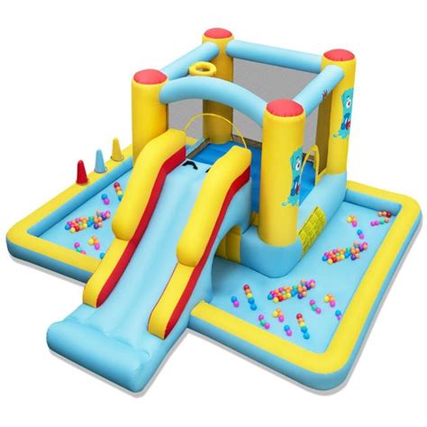 7 In 1 Giant Bouncy Castle With Slide And Tunnel Without Blower Costway