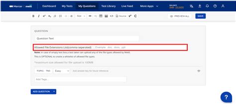 Supported File Extensions Upload Based Questions
