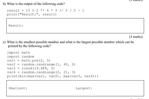 Solved A What Is The Output Of The Following Code Varl 3