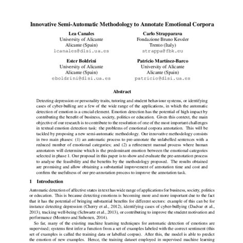 Innovative Semi Automatic Methodology To Annotate Emotional Corpora Acl Anthology