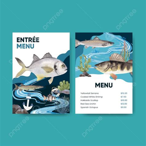 Menu Template With Sea Fish Concept Template Download On Pngtree