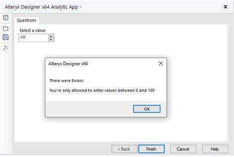 Solved Add Error Message To Numeric Updown Tool Alteryx Community