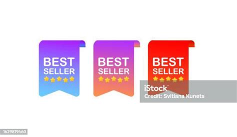 베스트셀러 배너 플랫 컬러 베스트셀러 베스트 할인 별 5개 벡터 그림 1위에 대한 스톡 벡터 아트 및 기타 이미지 1위 Brand Name Online