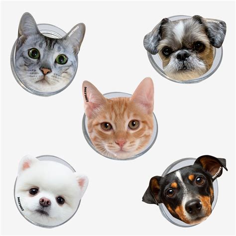 도프도프 맥세이프 커스텀 제작 강아지 고양이 그립 홀더 스마트 톡 탈부착 자석