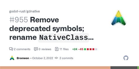 remove deprecated symbols rename `nativeclass` derived methods by bromeon · pull request 955
