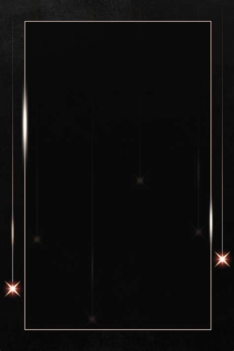 검은 배경에 무늬 스파클과 사각형 골드 프레임 무료 벡터