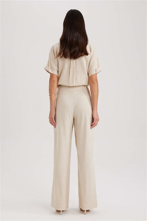 بيج نساء بنطلون كتاني وايد ليج 2798055 Defacto