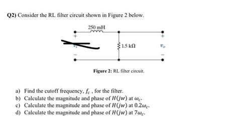 Solved Q2 Consider The Rl Filter Circuit Shown In Figure 2