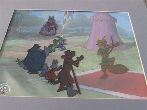 Original Disney Production Cel On Production Background From Robin Hood Featuring Robin Hood