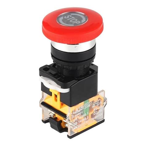 22mm Self Locking Emergency Power Push Button Switch La38 11zs Mushroom Head Emergency Stop