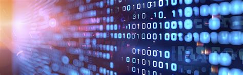 Digital Data And Binary Code Background With Close Up Of Computer