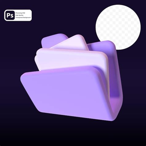 Premium Psd Document Folder In 3d Render For Graphic Asset Web