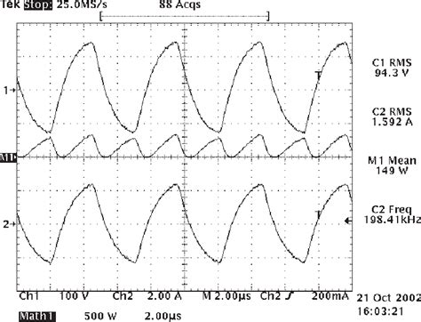 Experimental Waveforms Measured In A New Lucalox Lamp Upper Trace V