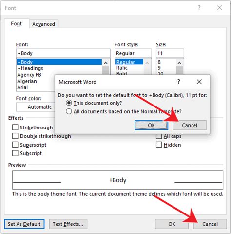 How To Change Default Font In MS Word OfficeBeginner