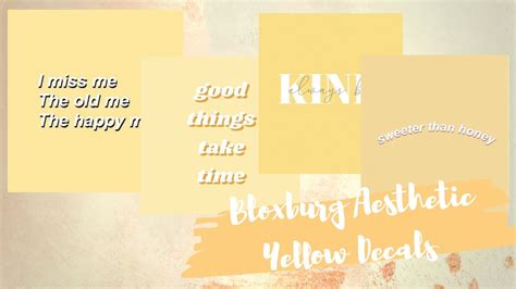 Roblox Bloxburg ~ Aesthetic Yellow Decals Ids Youtube