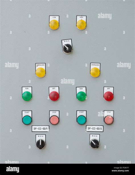 Industrial Switching Button Of Electric Control Panel Stock Photo Alamy