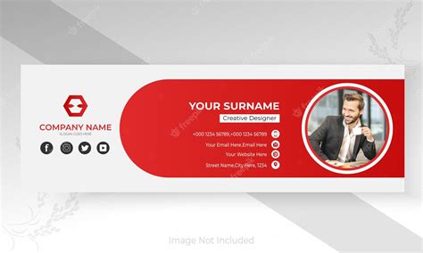 Premium Vector Vector Email Signature Template Design