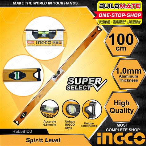 Ingco Spirit Level 100cm Bubble Level Aluminum Spirit Leveler Bubble L — Buildmate