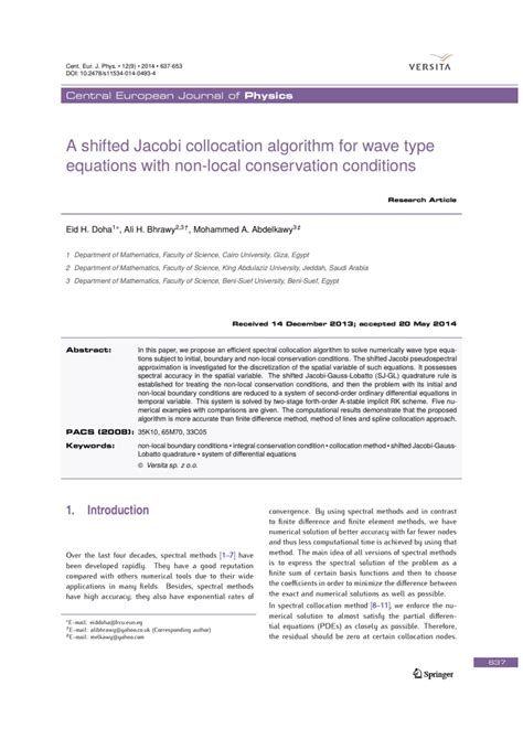Pdf A Shifted Jacobi Collocation Algorithm For Wave Type Equations