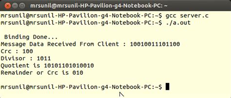 Sunil Meena C Program To Implement Crc Cyclic Redundancy Code In Client Server