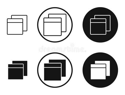Window Restore Vector Icon Set In Black And White Outlines Stock Vector