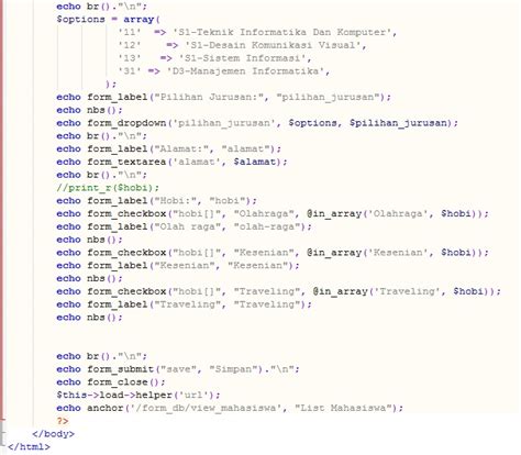 Penggunaan Database Pada Code Igniter