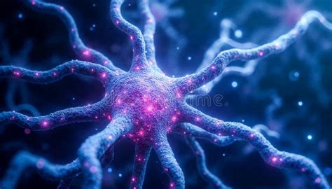 A Sci Fi Visualization Of Bioluminescent Neurons And Synaptic Networks