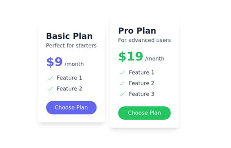 Pricing Cards In Pair Tailwind Css Example