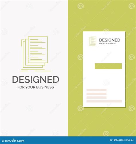 Business Logo For Code Coding Compile Files List Vertical Green Business Visiting Card