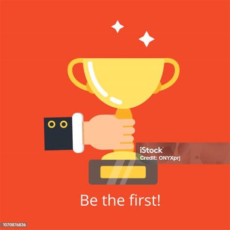 손 잡고의 트로피 비즈니스 승리 개념 골든 컵 우승자 벡터 배경 평면 일러스트 레이 션에 대 한 업적 Championship에 대한 스톡 벡터 아트 및 기타 이미지 Istock