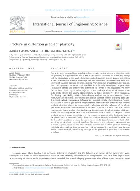 Pdf Fracture In Distortion Gradient Plasticity