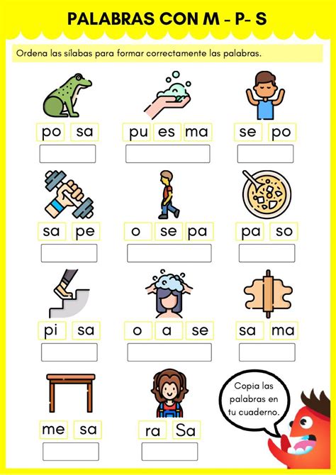 Ficha Online De Palabras Con M P Y S Para Primero De Primaria Puedes