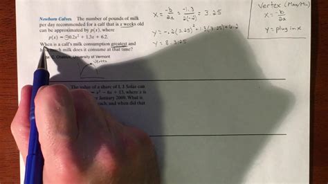 Quadratic Max Min Vertex Word Problem Part 1 YouTube