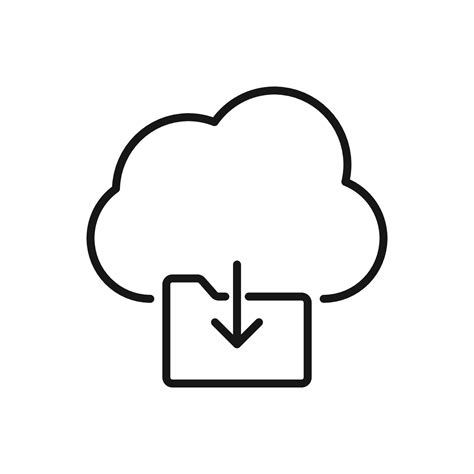 Editable Icon Of Cloud Computing Folder Connection Vector Illustration Isolated On White