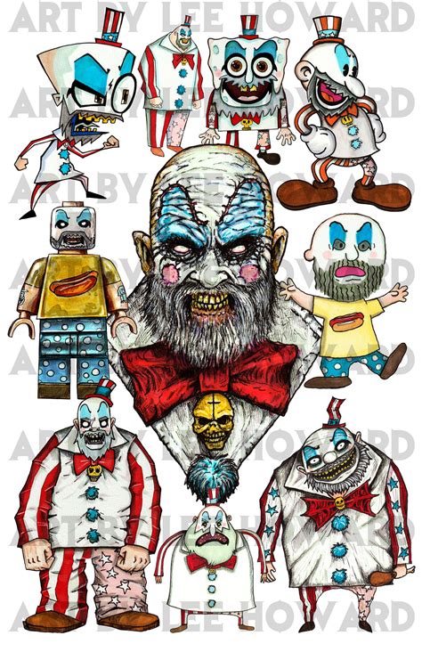 Captain Spaulding In 10 Different Animation Styles 11x17 Collage A