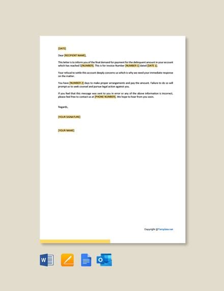 Free Final Payment Letter Template Google Docs Word Template Net