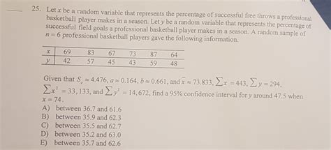 Solved 25 Let X Be A Random Variable That Represents The