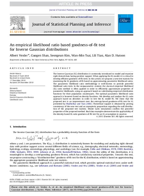 Pdf An Empirical Likelihood Ratio Based Goodness Of Fit Test For