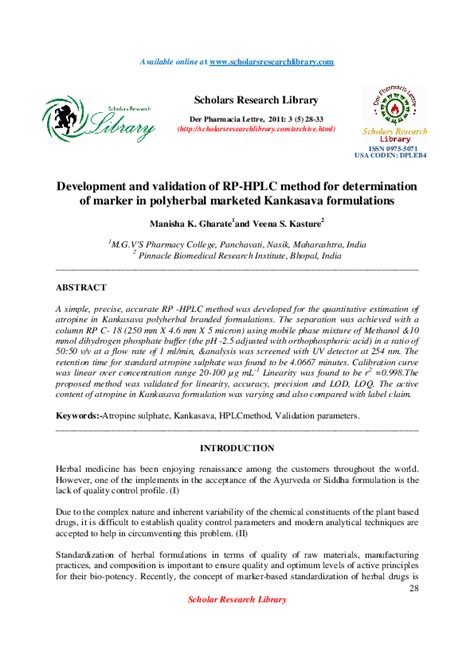 Pdf Development And Validation Of An Rp Hplc Method For Simultaneous Analysis Of A Three