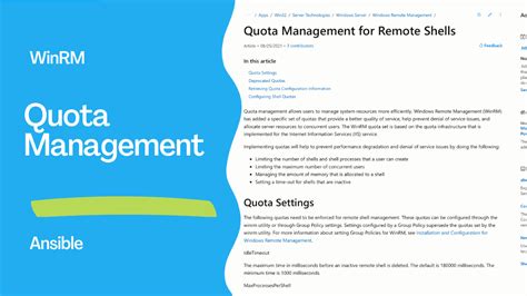 Quota Management For Winrm Remote Shells