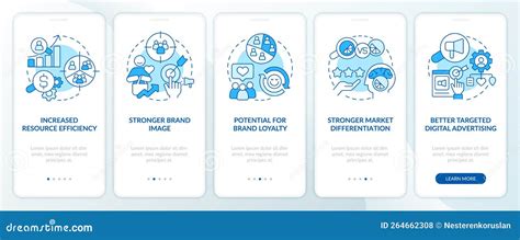 Benefits Of Market Segmentation Blue Onboarding Mobile App Screen Stock Vector Illustration Of